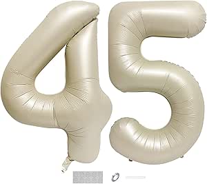 Amazon.com: DUXUANT,Giant Cream White 45 Balloon Numbers - 40 Inch ...