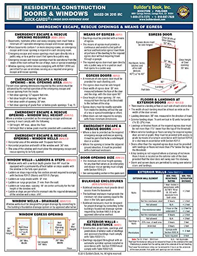 Residential Construction: Doors & Windows Quick-Card based on 2015 IRC ...