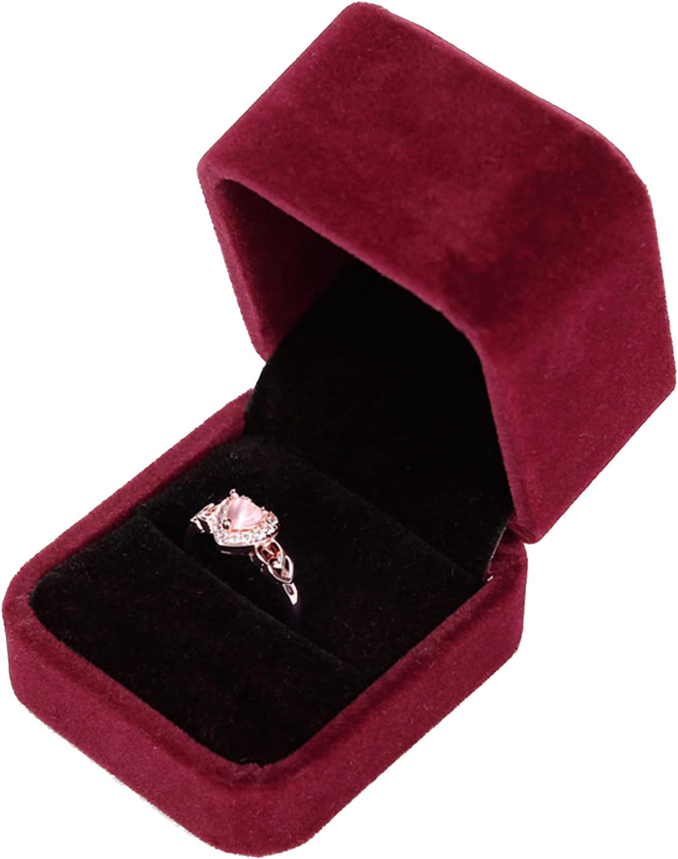 Amazon.com: 2 Pack Velvet Ring Boxes, Earring Pendant Jewelry Case ...