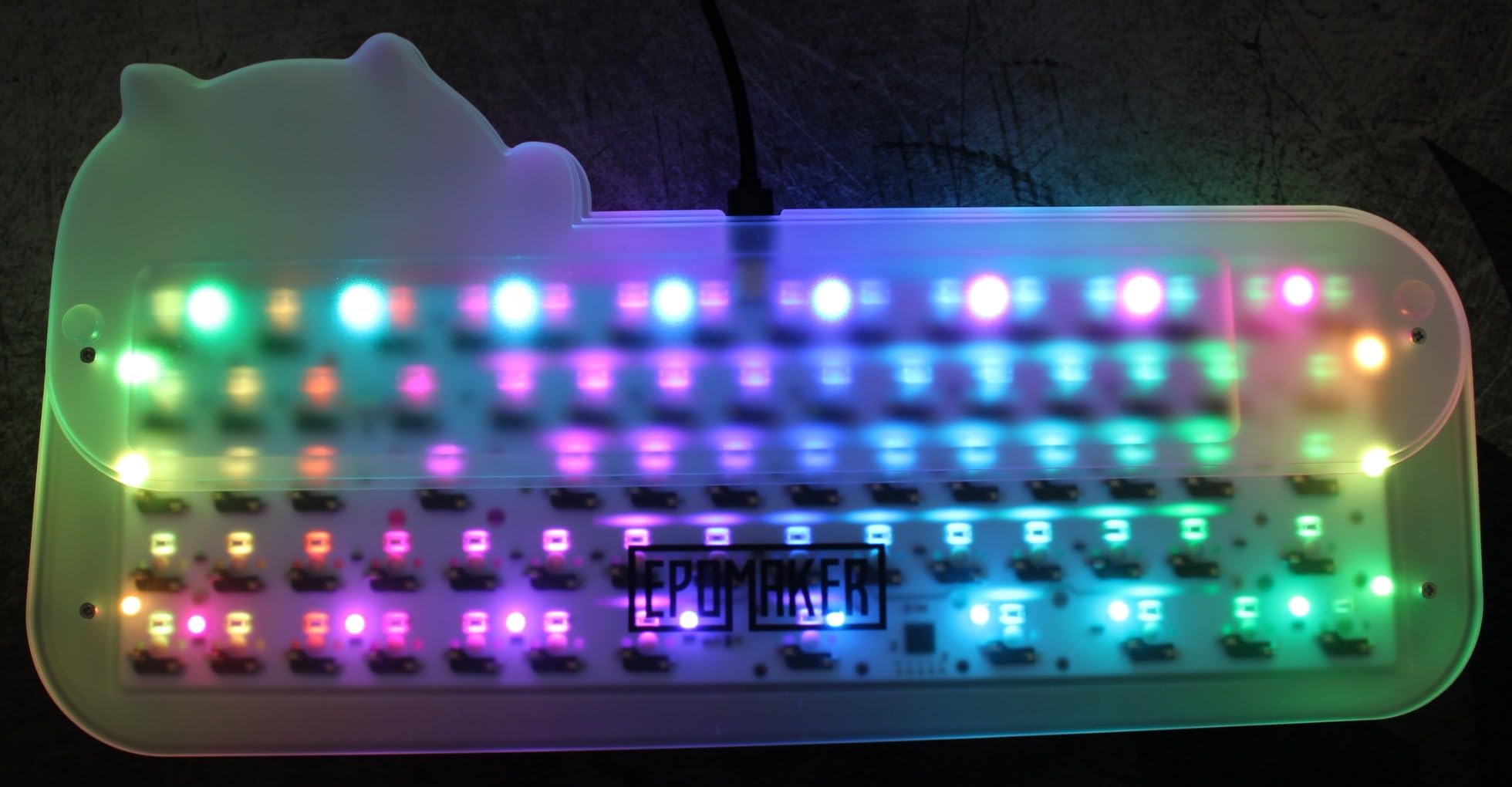 Amazon.com: EPOMAKER Mini Cat 69 65% Hot Swappable Acrylic RGB Wired ...