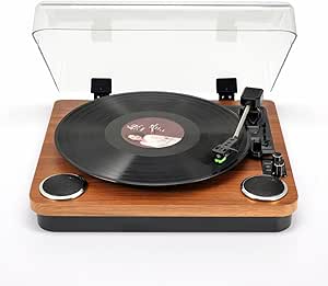 Amazon.com: Vinyl Record Player Turntable with Built-in Bluetooth ...