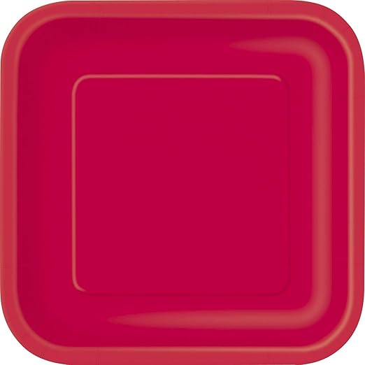 Amazon.com: Ruby Red Square Dessert Plates - 7" (Pack Of 16) - Premium ...