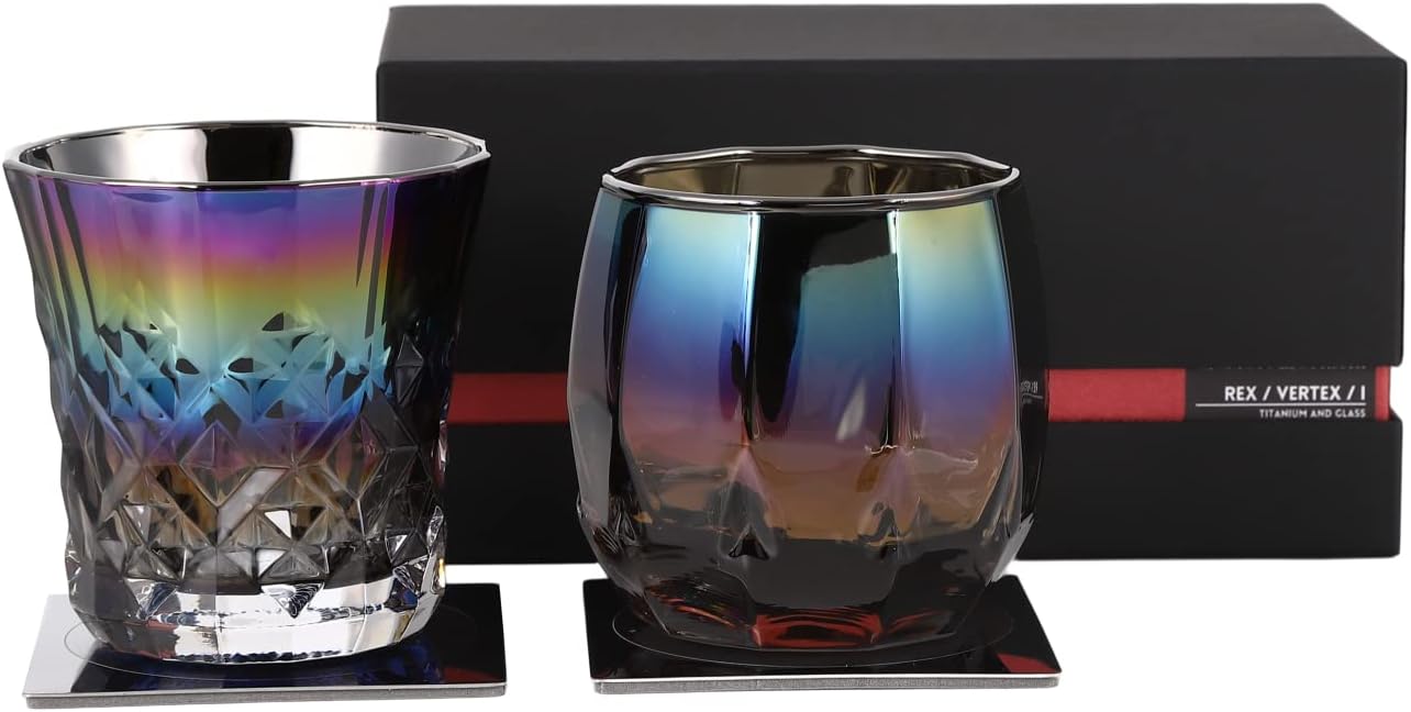 Amazon | PROGRESS(プログレス) 旧 SunFly チタンコート ペアグラス ロックグラス 日本製 ワイン ウィスキー 焼酎 結婚祝い プレゼント コースター付 ...