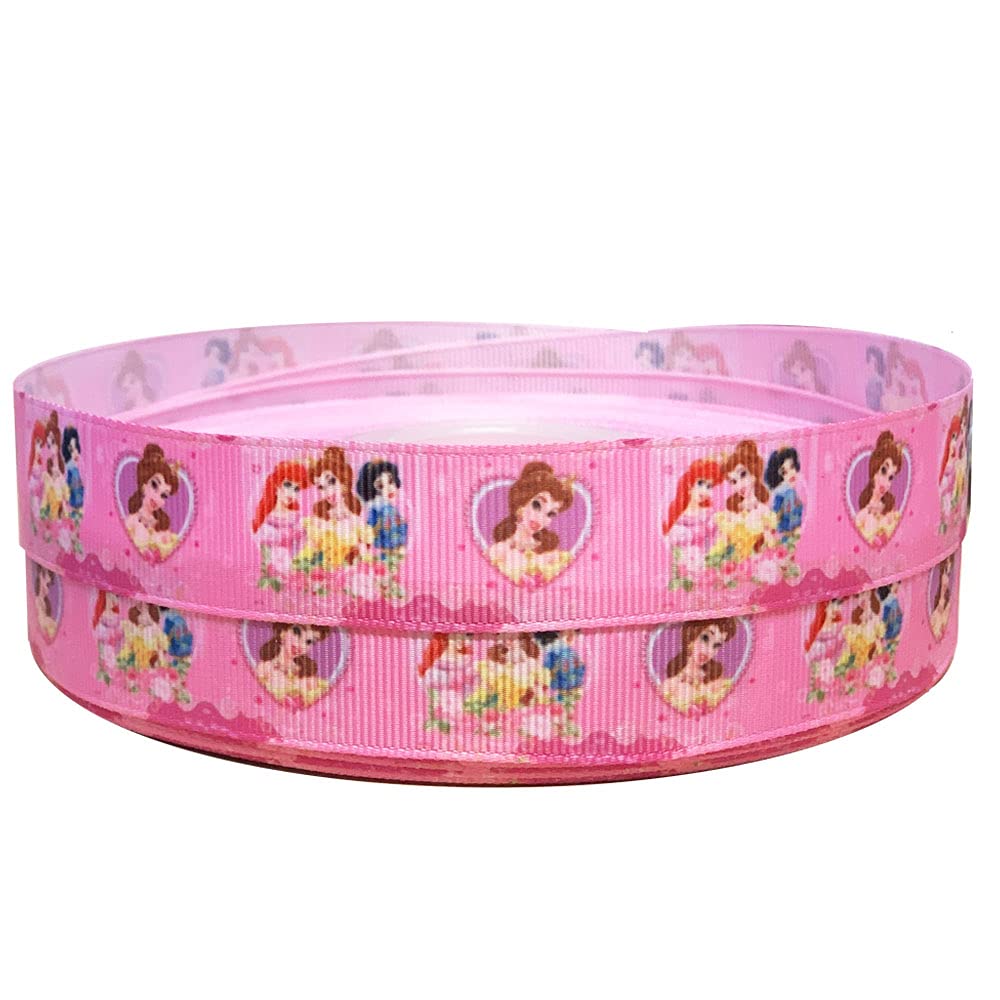 Pink Disney Princesses Grosgrain Ribbon 2M X 22mm for CAKE'S Birthday ...