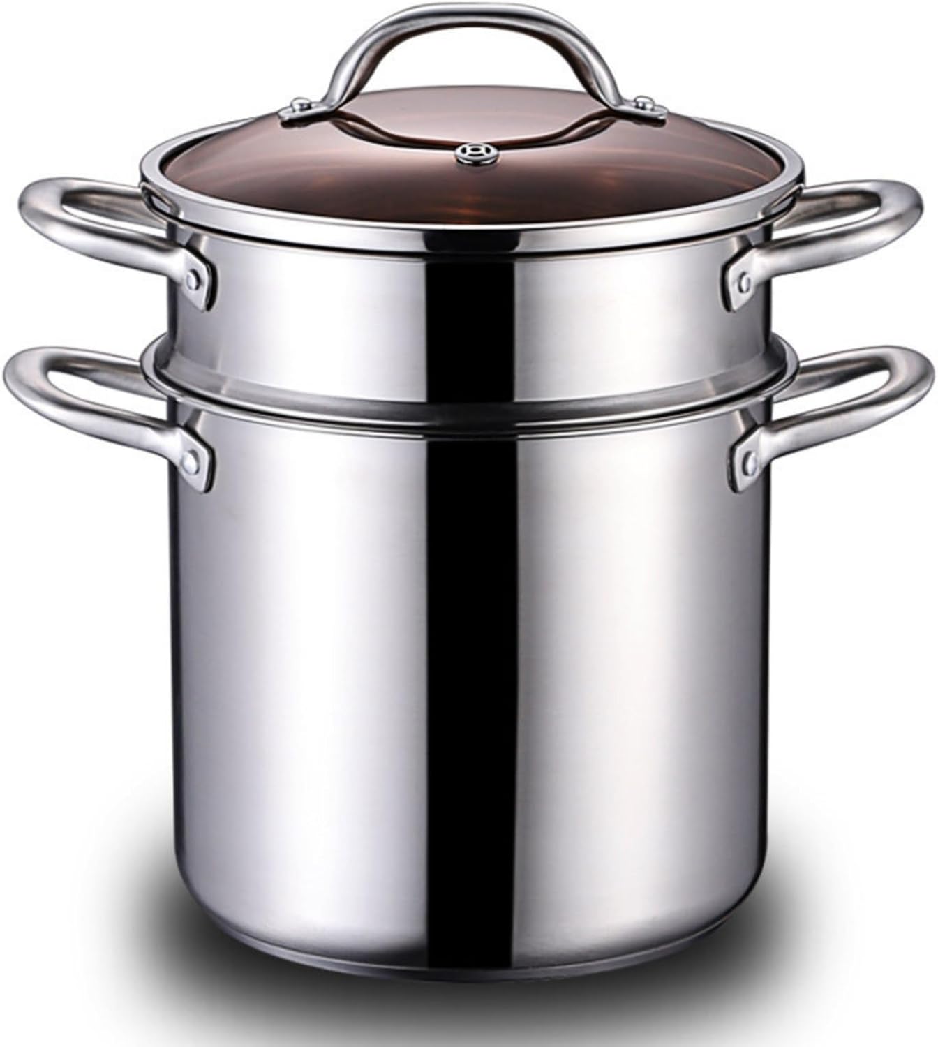 Amazon｜Tonain 両手鍋，カレー鍋ストックポット ステンレス両手鍋 キッチンツール ガラス蓋付き卓上鍋 深型 ガス/IH対応 お手入れ簡単 家庭用 (22cm+蒸し器)｜両手鍋 ...