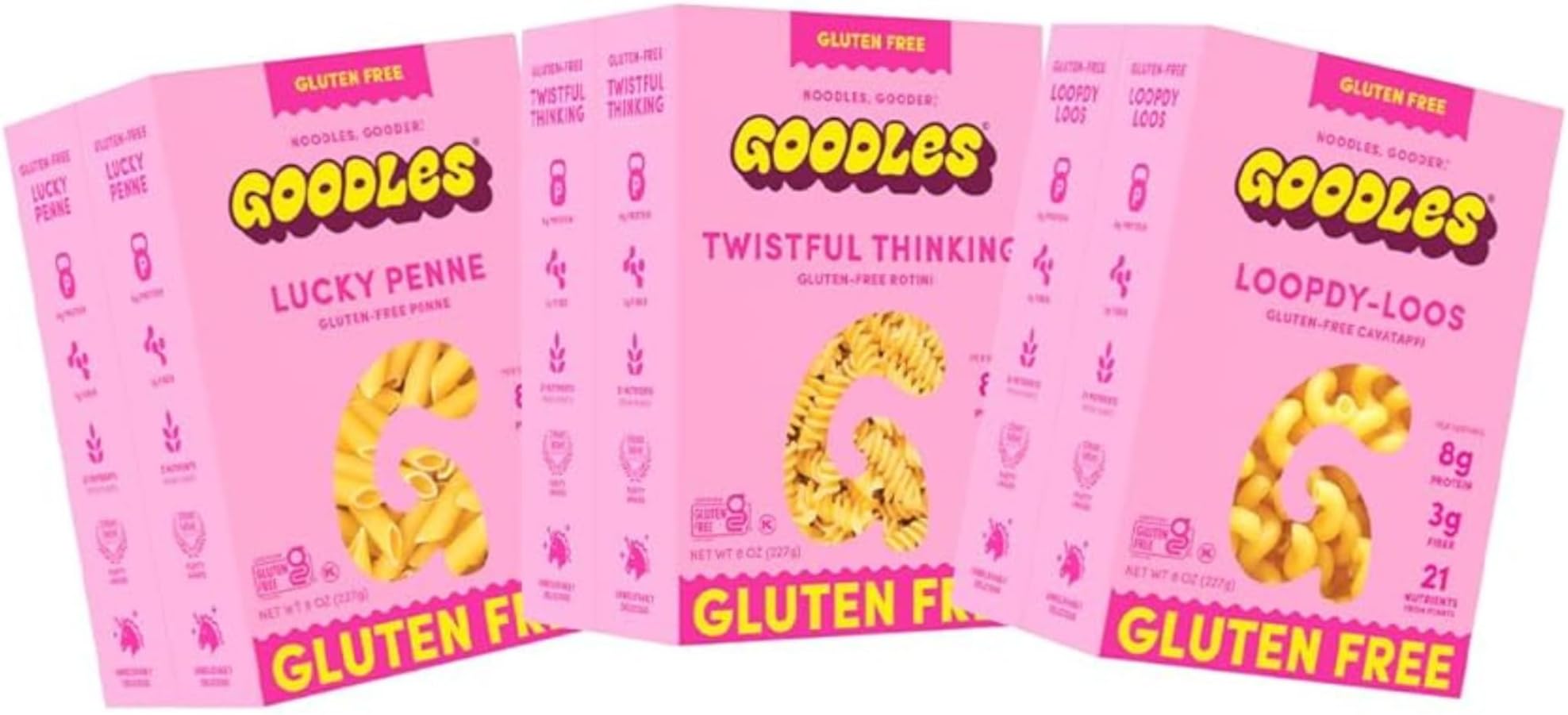 Amazon.com : GOODLES Gluten-Free Pasta Variety 6-pack, 8oz - 8g Protein ...
