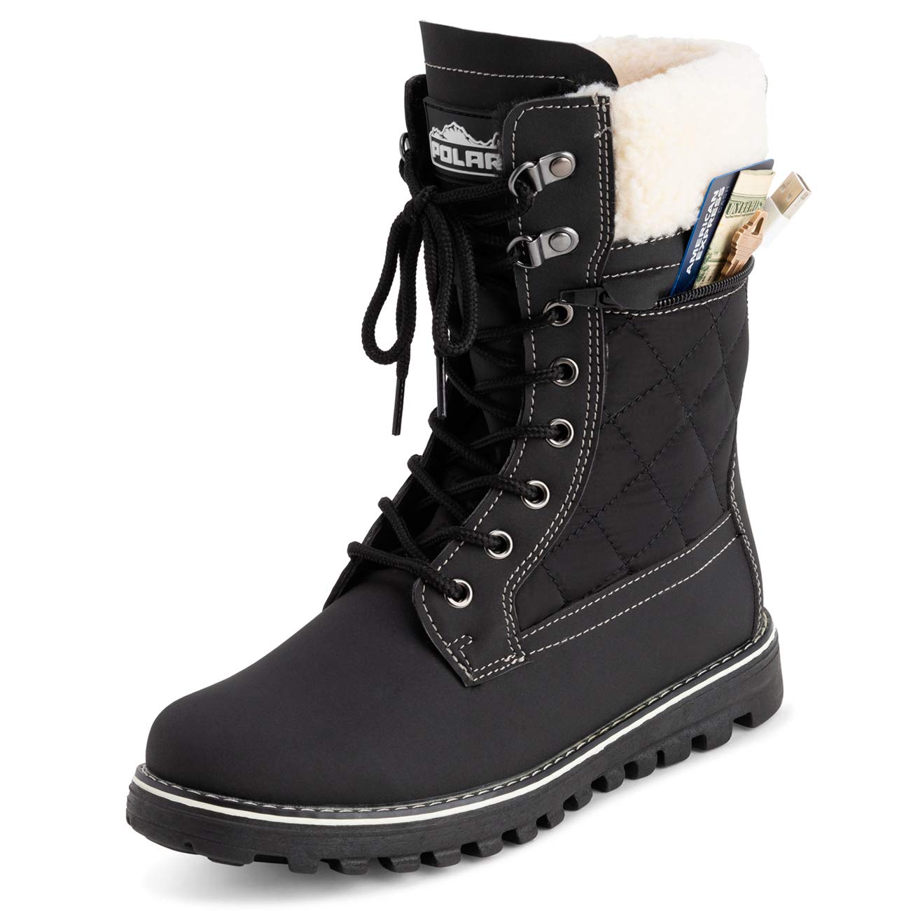 Snapklik.com : POLAR Womens Memory Foam Outside Pocket Inside Zip ...