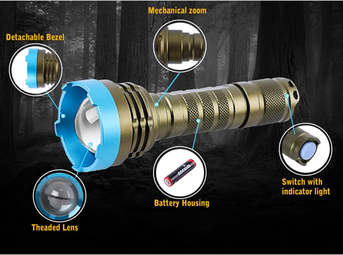 ULTRAFIRE IR Flashlight 940nm Zoom Infrared VCSEL LED Torch, 3 Power ...