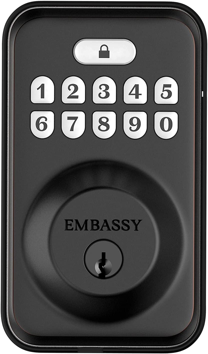 Brinks Fingerprint & Keypad Electronic Door Lock with Deadbolt, High ...
