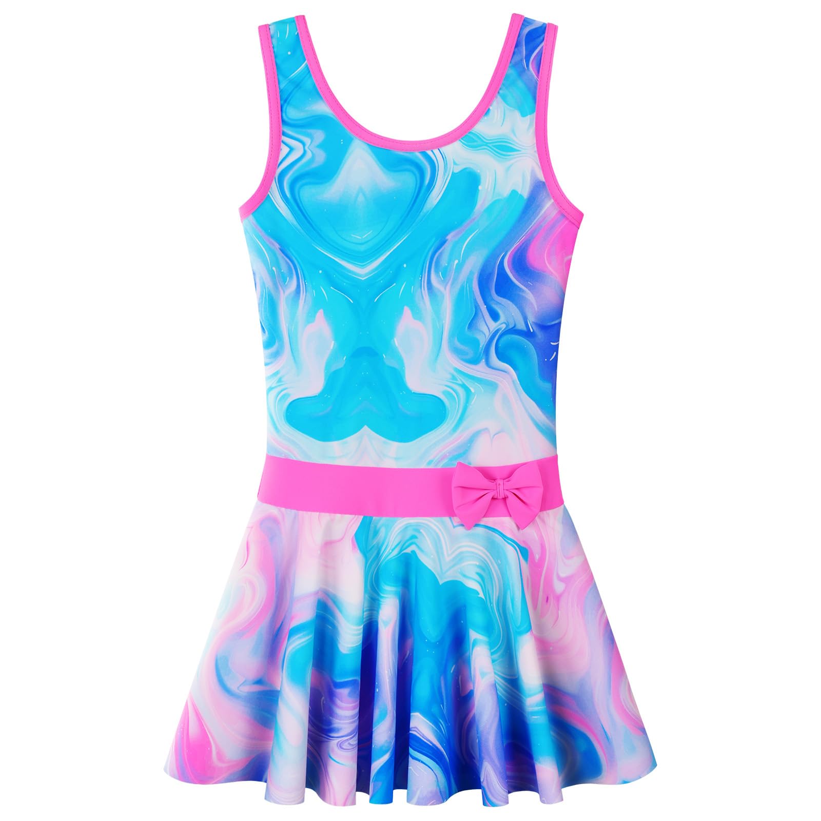 Snapklik.com : Girls Swimsuit One Piece UPF 50+ Floral Skirted Bathing ...
