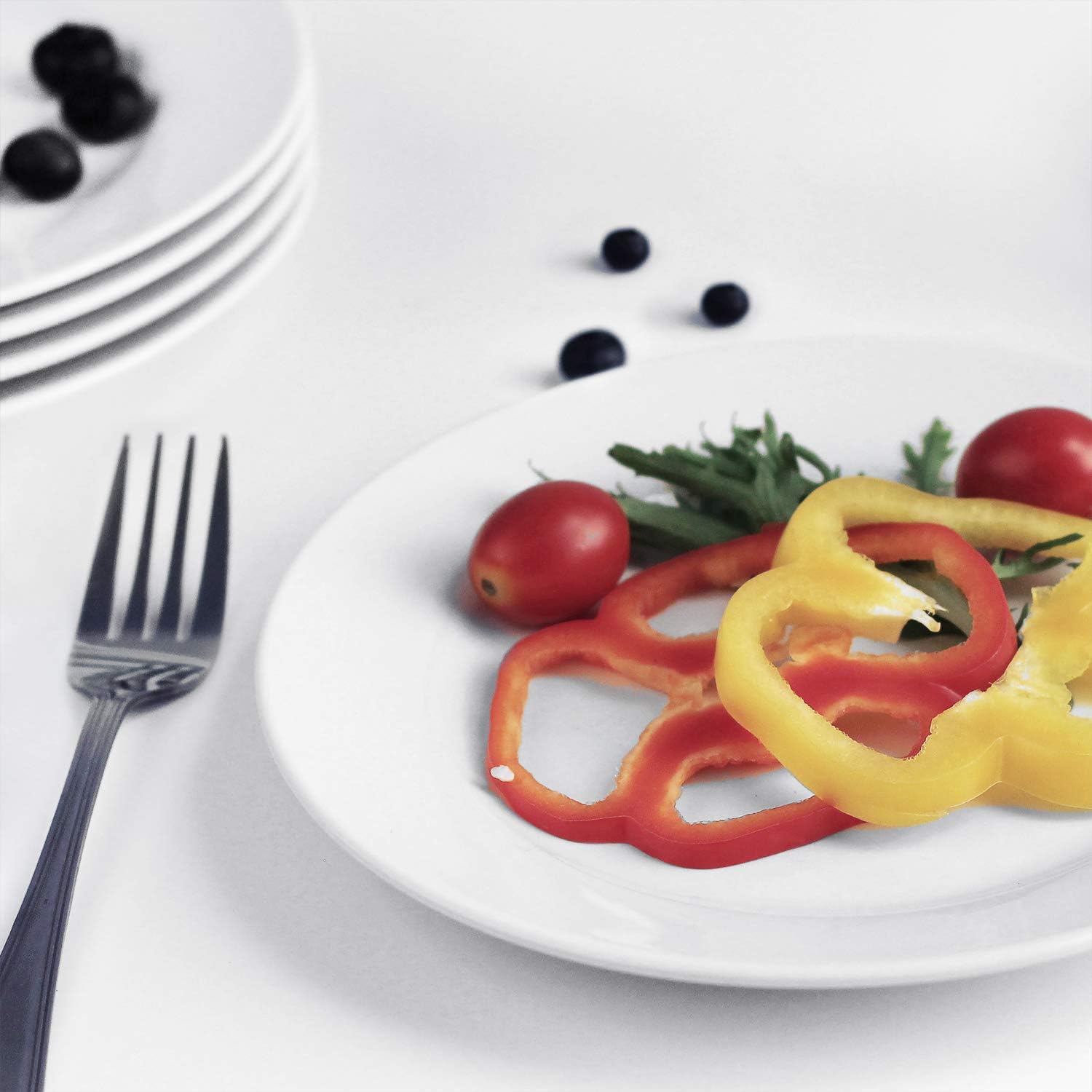 Buy Hitkari Porcelain Plain White Full Plate Set of 6 Pc.| Dinner Plate ...