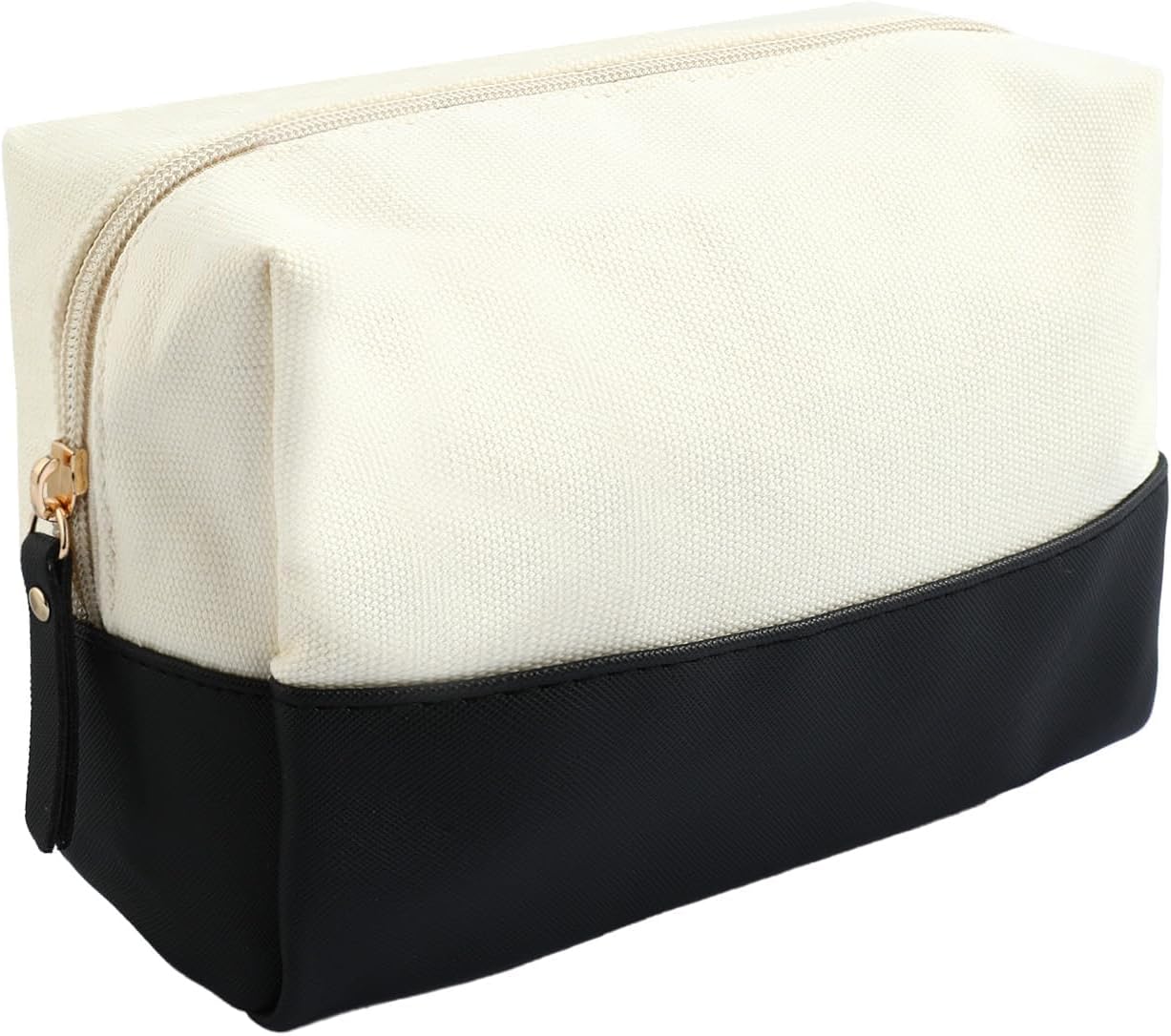 Amazon.com: LYDZTION Canvas Makeup Bag Cosmetic Bag for Women, Leather ...