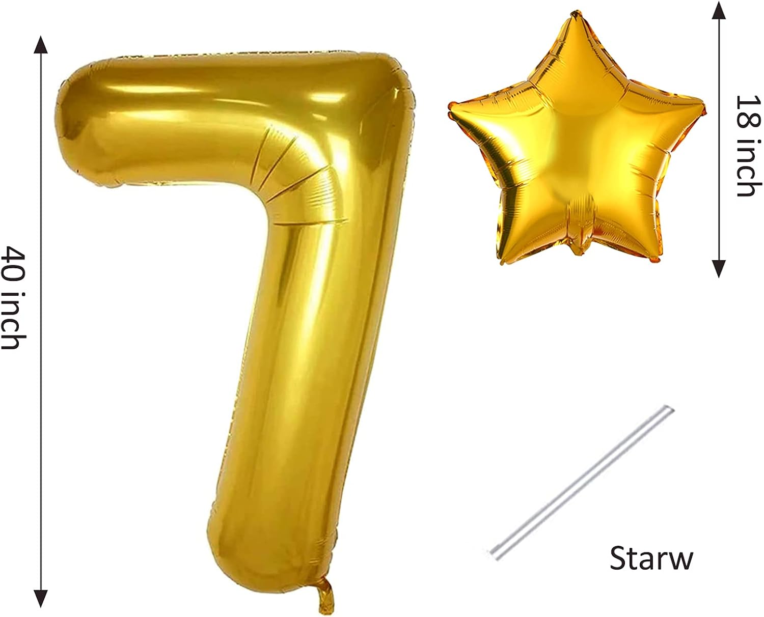 Unisun 40 Inch Gold Number 70 Giant Helium Birthday Balloon with 2 Pack ...