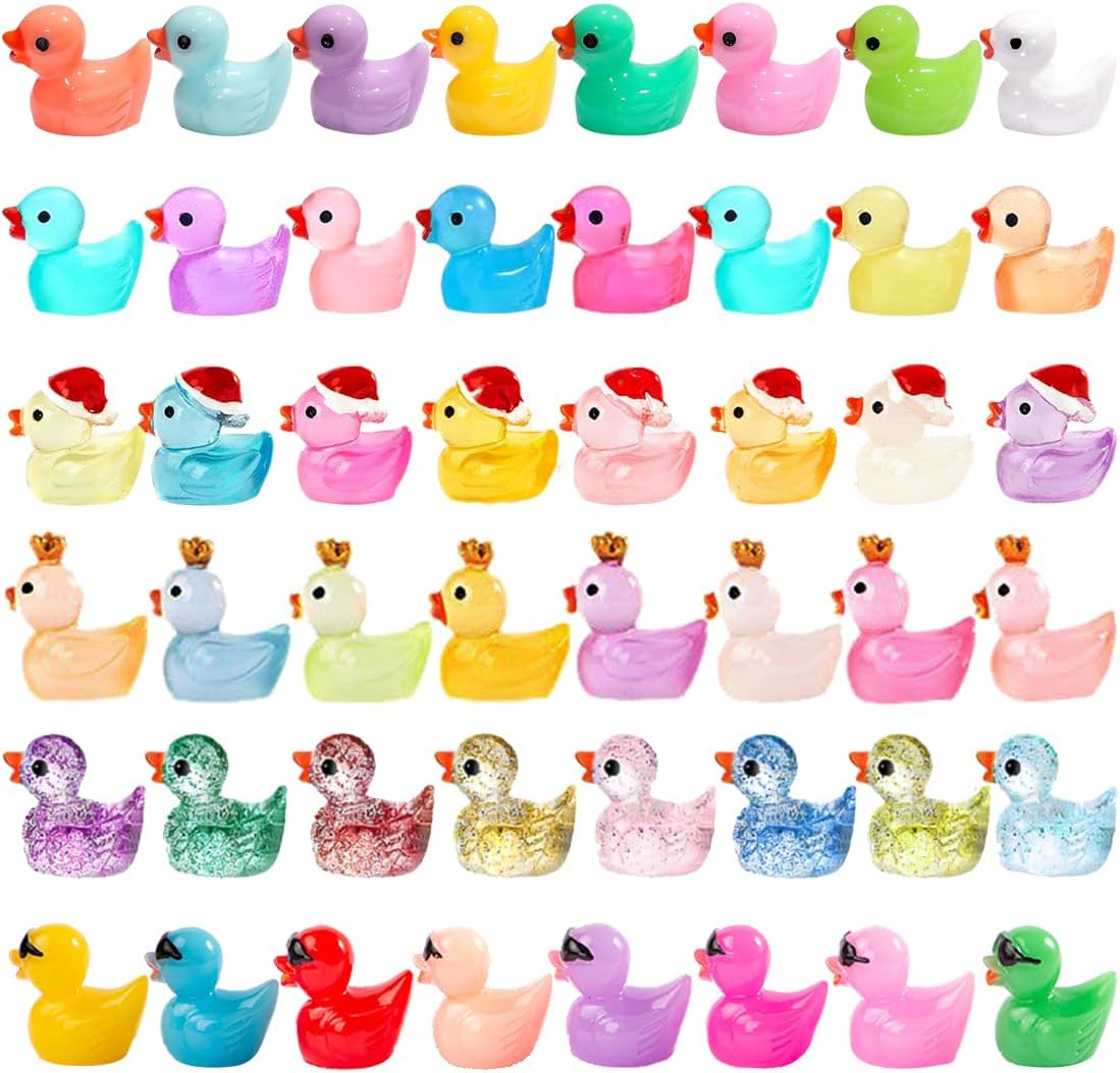 Amazon.com: XIHIRCD 36pcs Mini Resin Ducks, Colorful Miniature Ducks ...