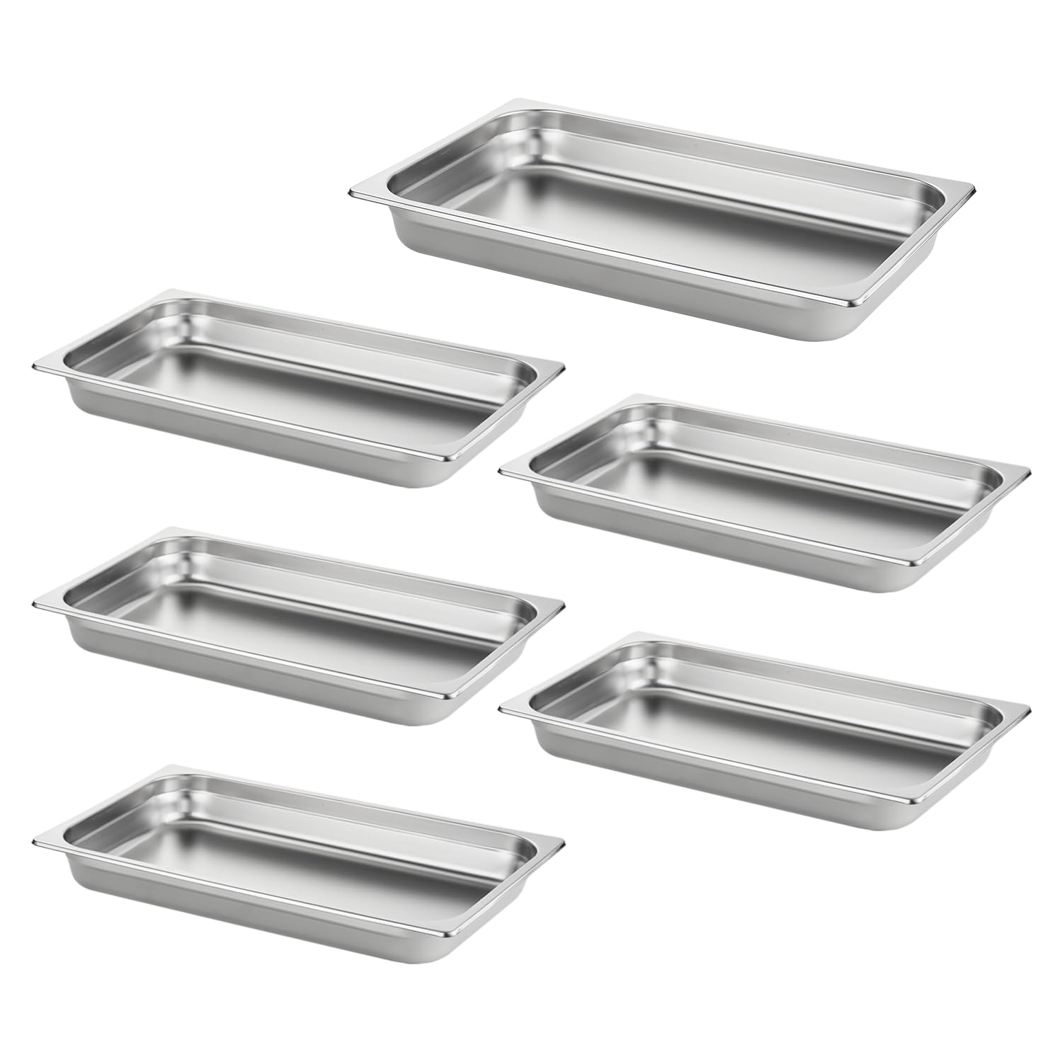 Snapklik.com : 6 Pack Anti-Jam Hotel Pans, Full Size 2 1/2 Inch Deep ...