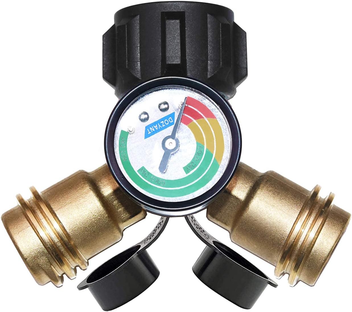 Amazon.com : DOZYANT Propane Tank Y Splitter Adapter Gauge, Propane 2 ...