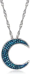 Amazon.com: Ross-Simons 0.20 ct. t.w. Blue Diamond Moon Pendant ...