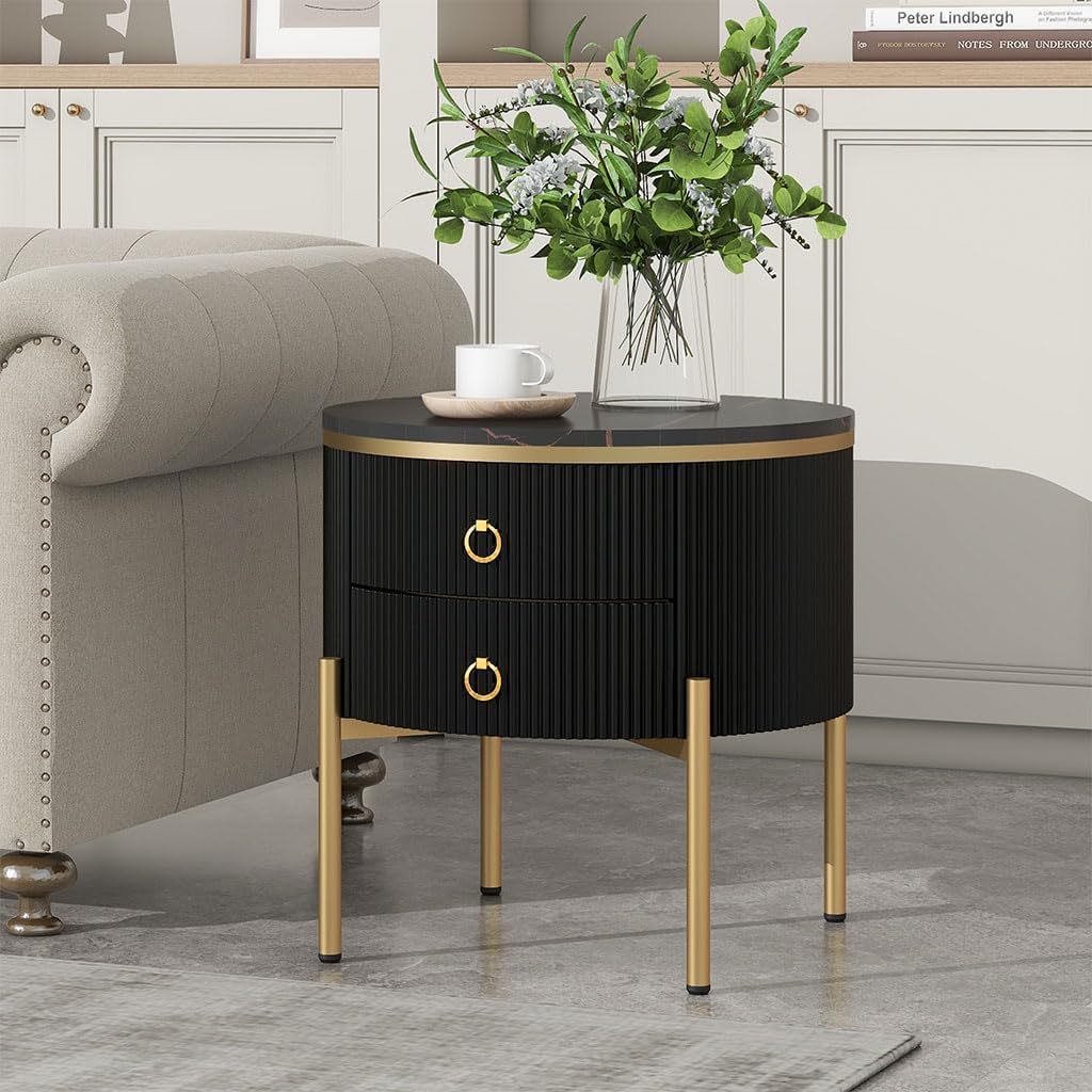 Amazon.com: LMAOSS 19.6" Round End Table, Mid Century Modern Sofa Side ...