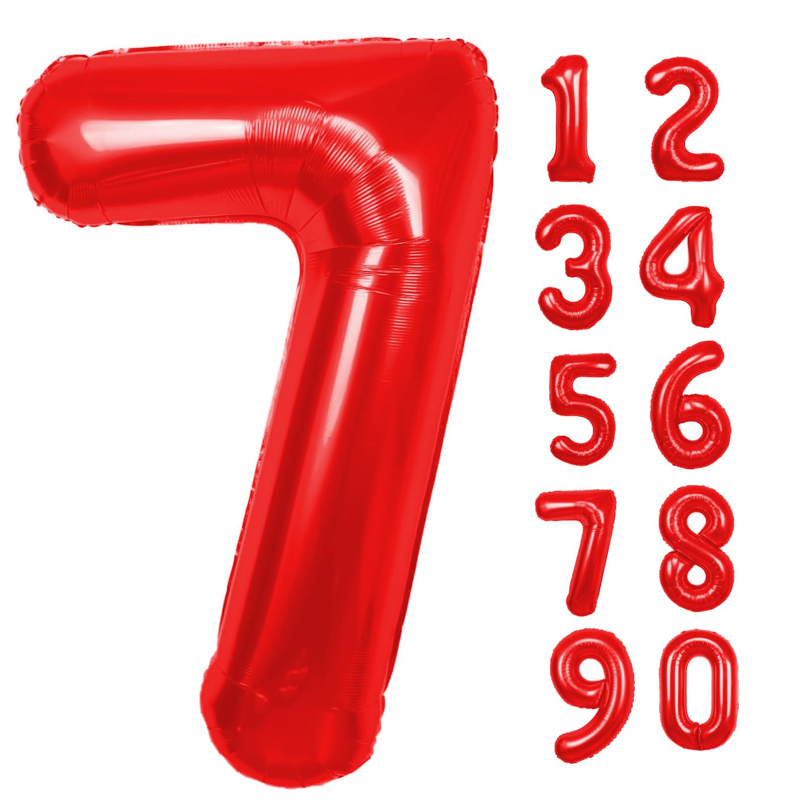 Amazon.com: 40 inch Red Number 7 Balloon, Giant Large 7 Foil Balloon ...