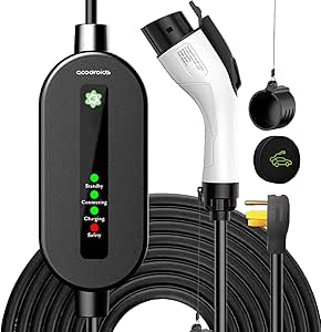 Amazon.com: Portable Level 2 EV Charger 240V 32A (7.68kw) - Portable Electric Vehicle Charger ...
