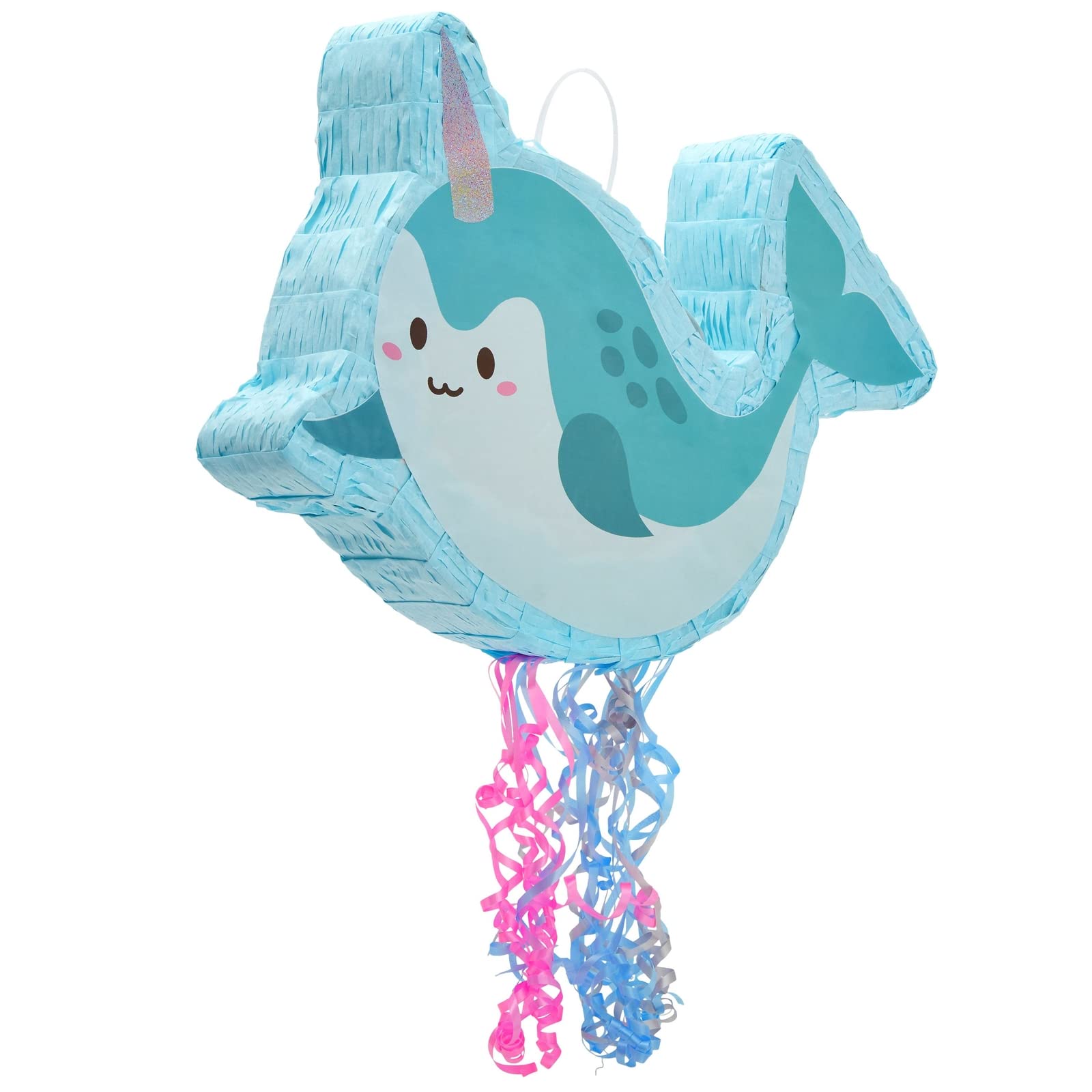 Pull String Narwhal Pinata for Birthday Party Supplies, Under the Sea ...