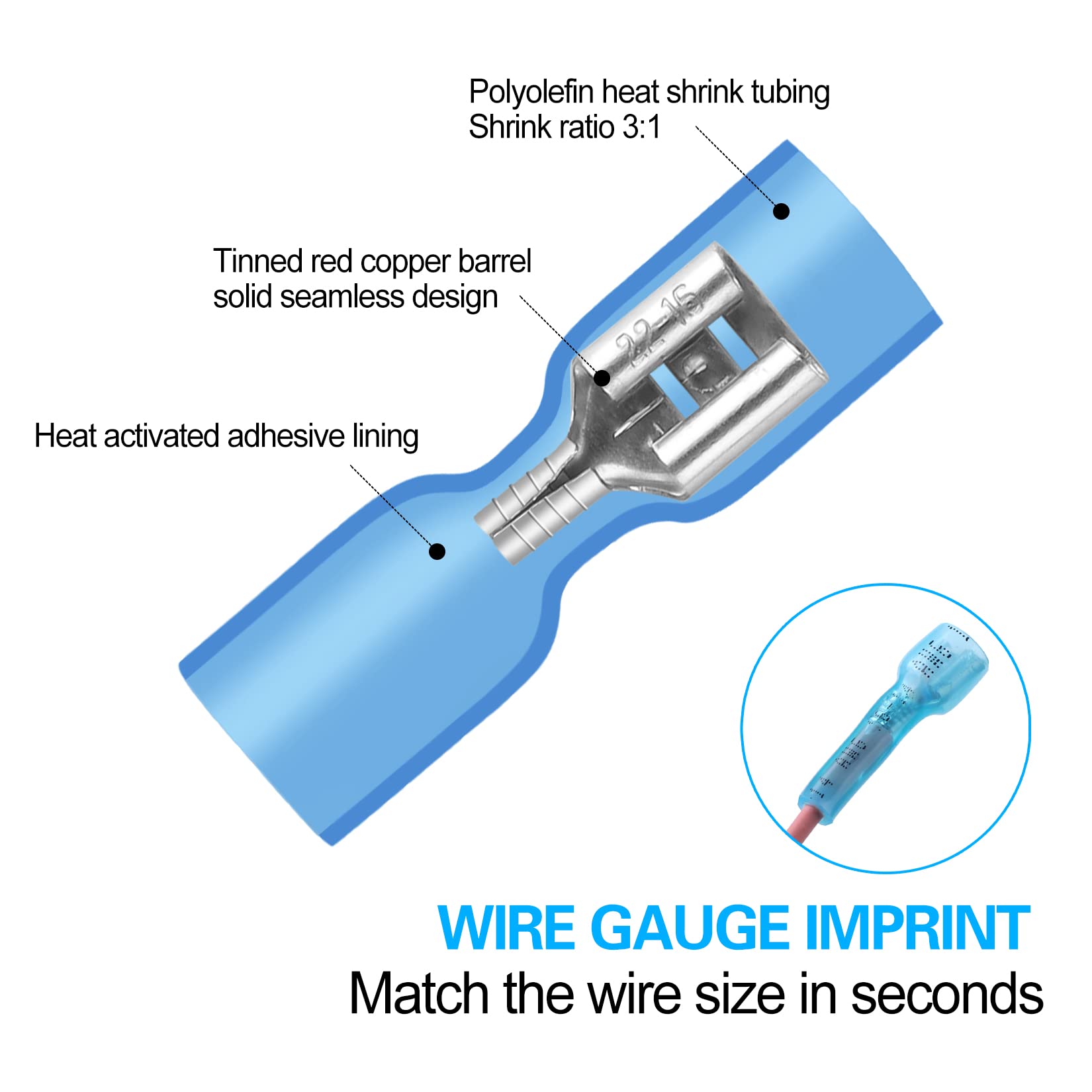 Snapklik.com : 100 PCS 16-14 AWG Waterproof Heat Shrink Quick ...