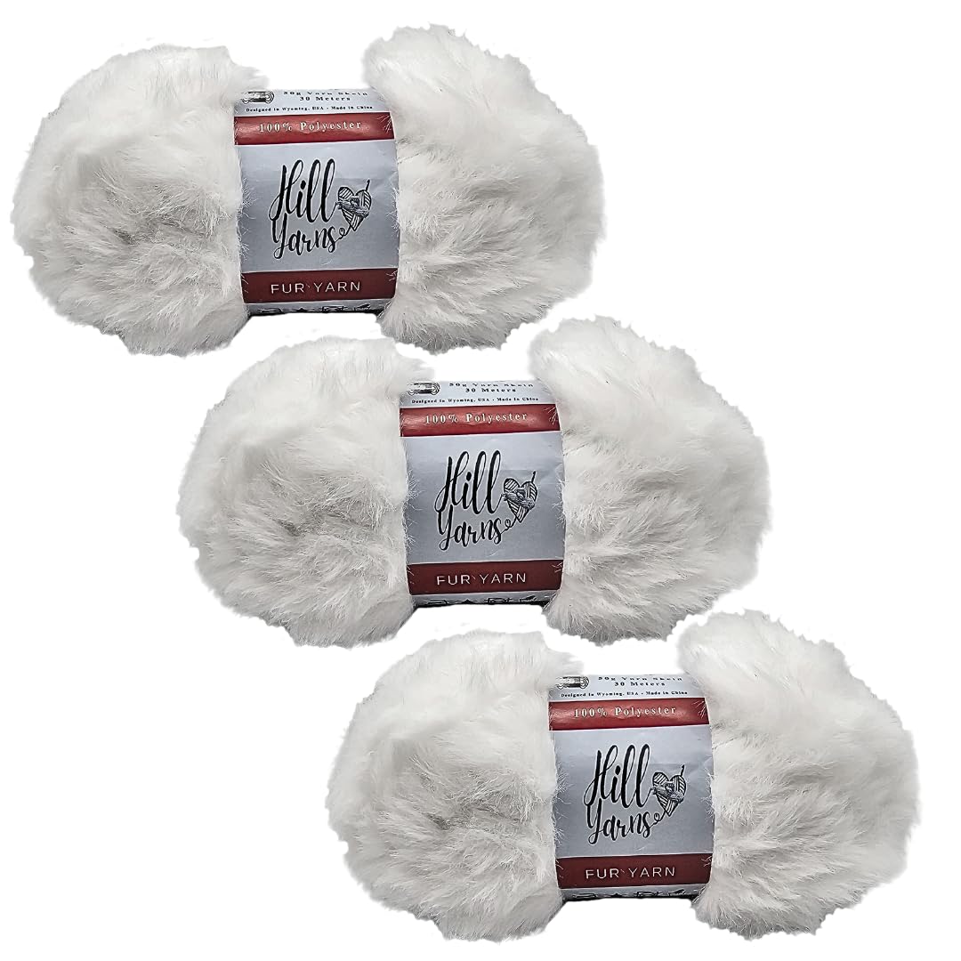 Amazon.com: 3 Pack Faux Fur Yarn for Crocheting | Fluffy Yarn | Soft ...