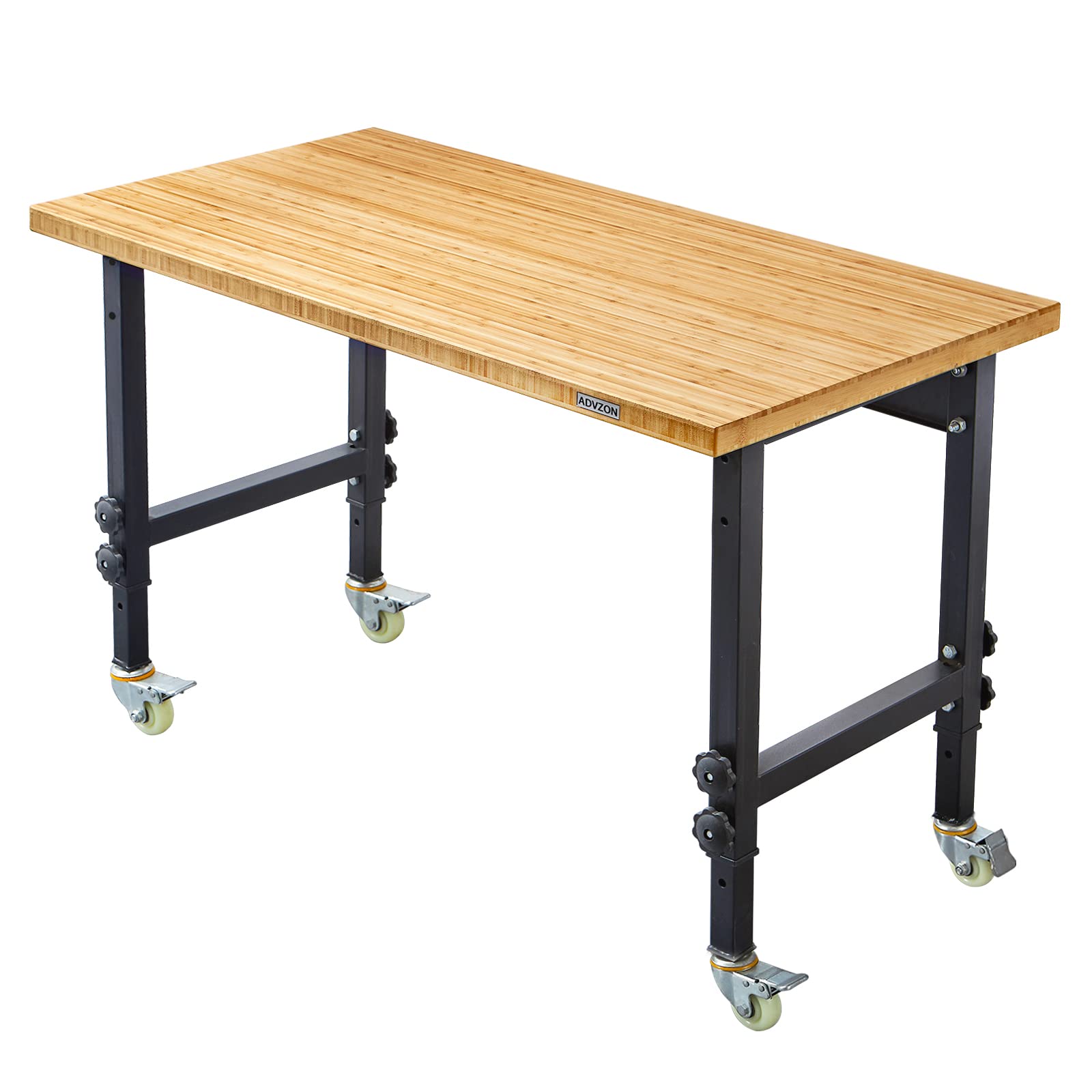 Buy Workbench for Garage Bamboo Surface Tool Bench with Adjustable ...