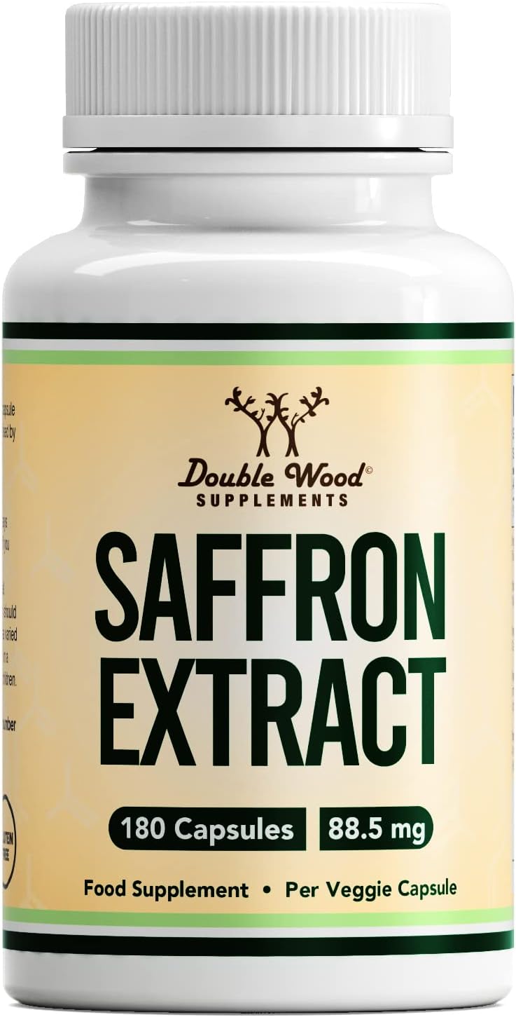 Double Wood Saffron Supplement |180 Servings of High Strength Saffron ...