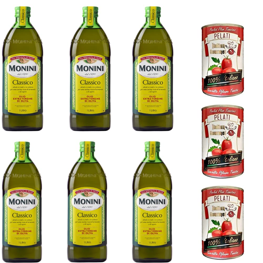 Buy 6 x Monini Extra Virgin Olive Oil 1 L Native Olio Extra Vergine di ...