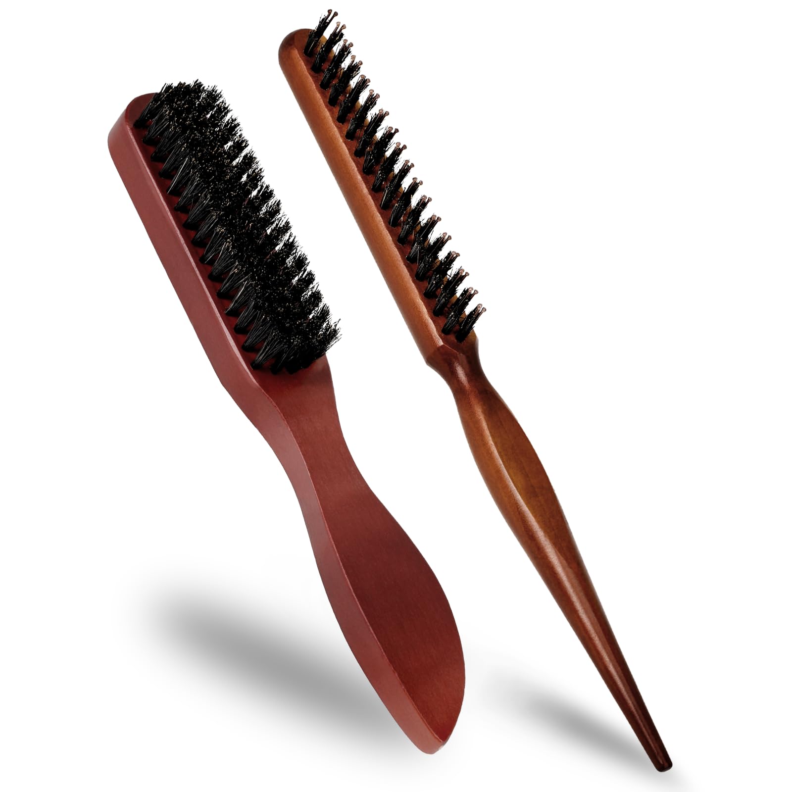 Amazon.com : Slick Back Hair Brush, 2 PCS Wood Handle Edge Brush Set ...