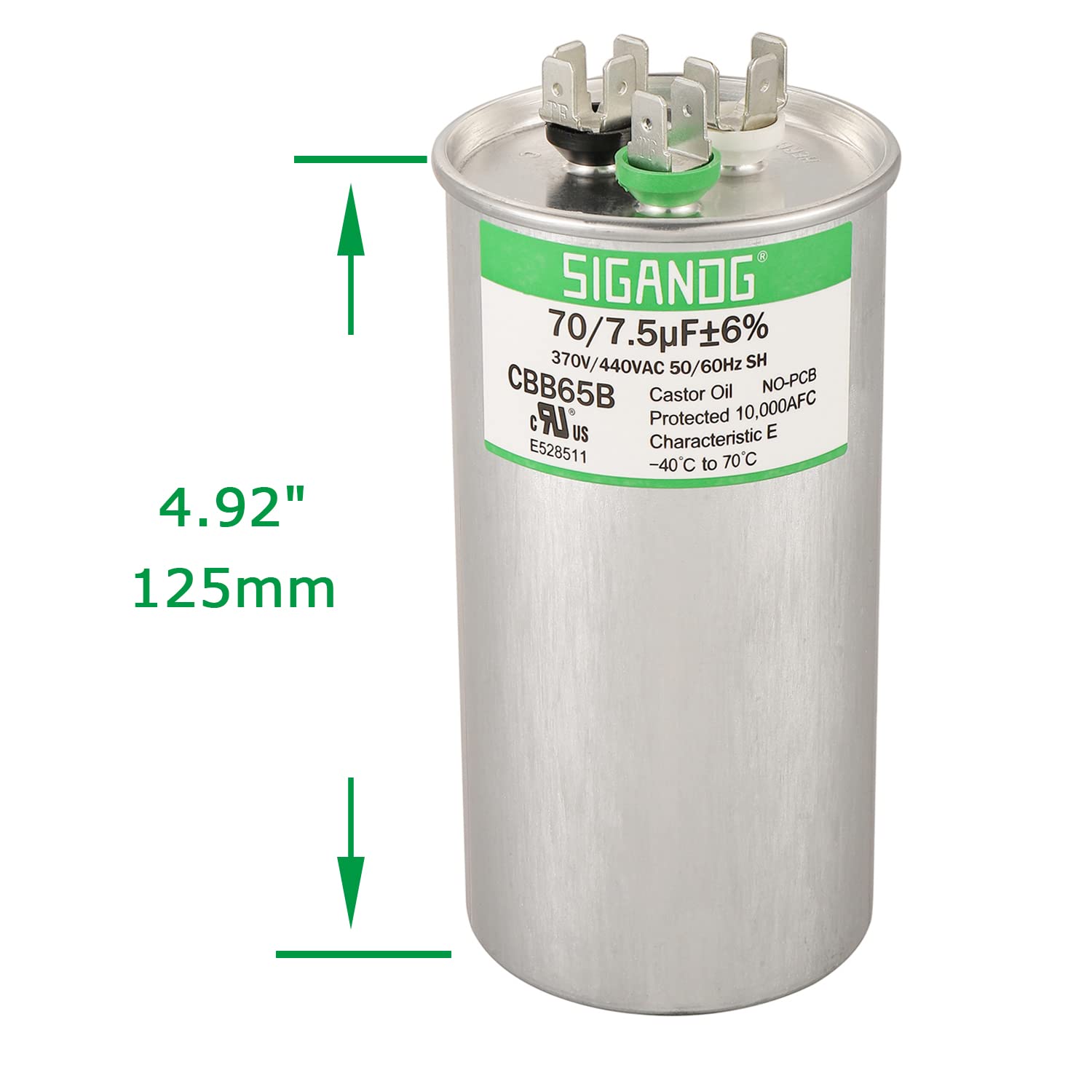 Snapklik.com : 70/7.5 uF 70+7.5 MFD 370V Or 440V CBB65 Dual Run Start ...