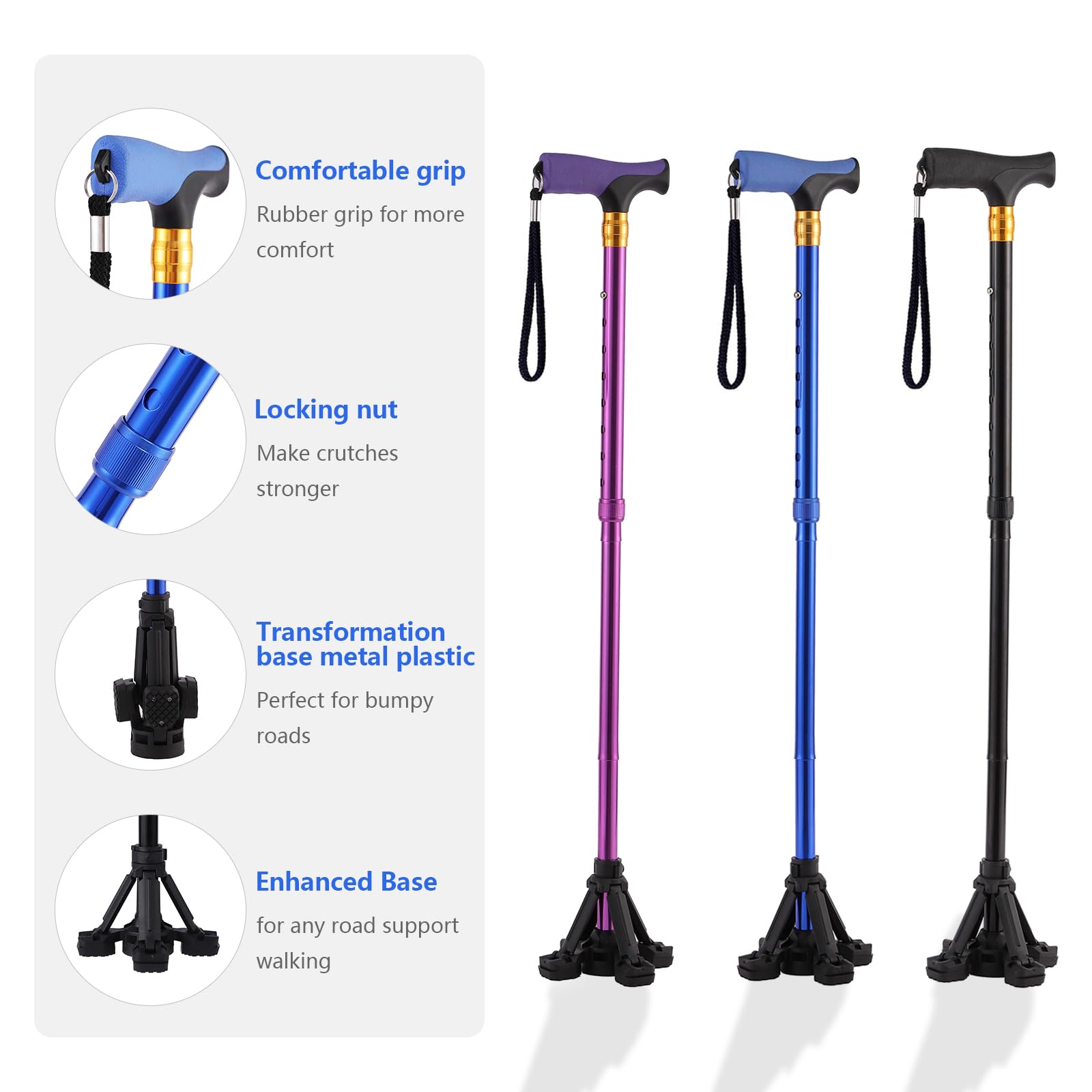 Snapklik.com : Walking Cane Foldable, Adjustable, Collapsible Walking ...