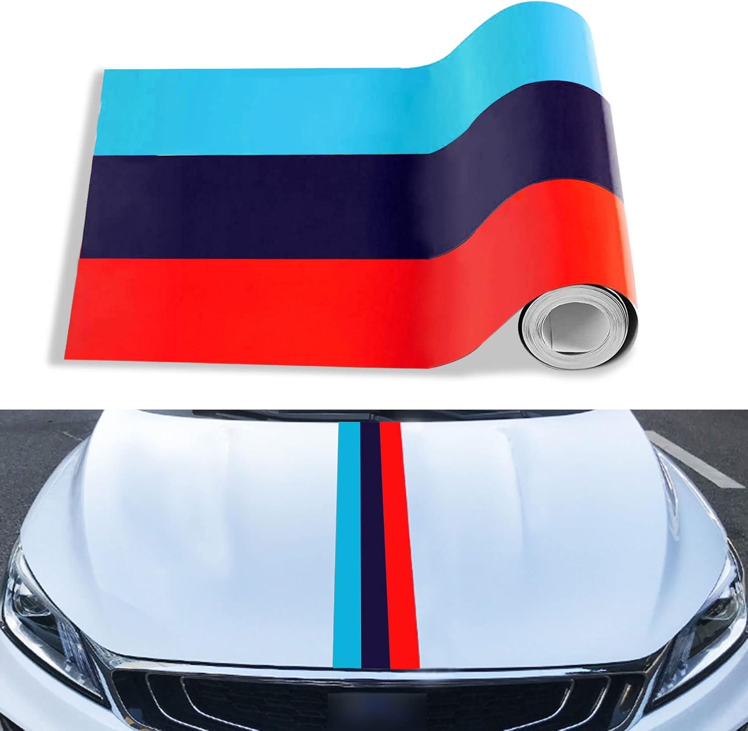 Amazon.com: 78"x5.9" Color Stripes Decal Sticker DIY Modifed Stripe ...
