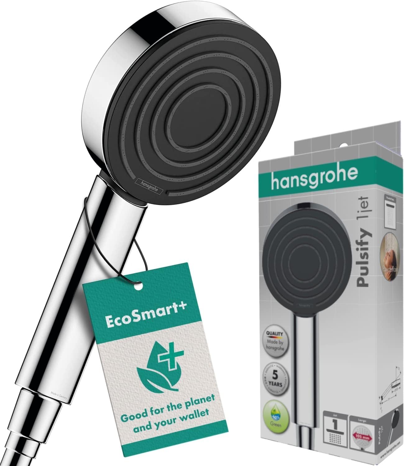 hansgrohe Crometta Hand shower 100 Vario water-saving 6 l/min, white ...