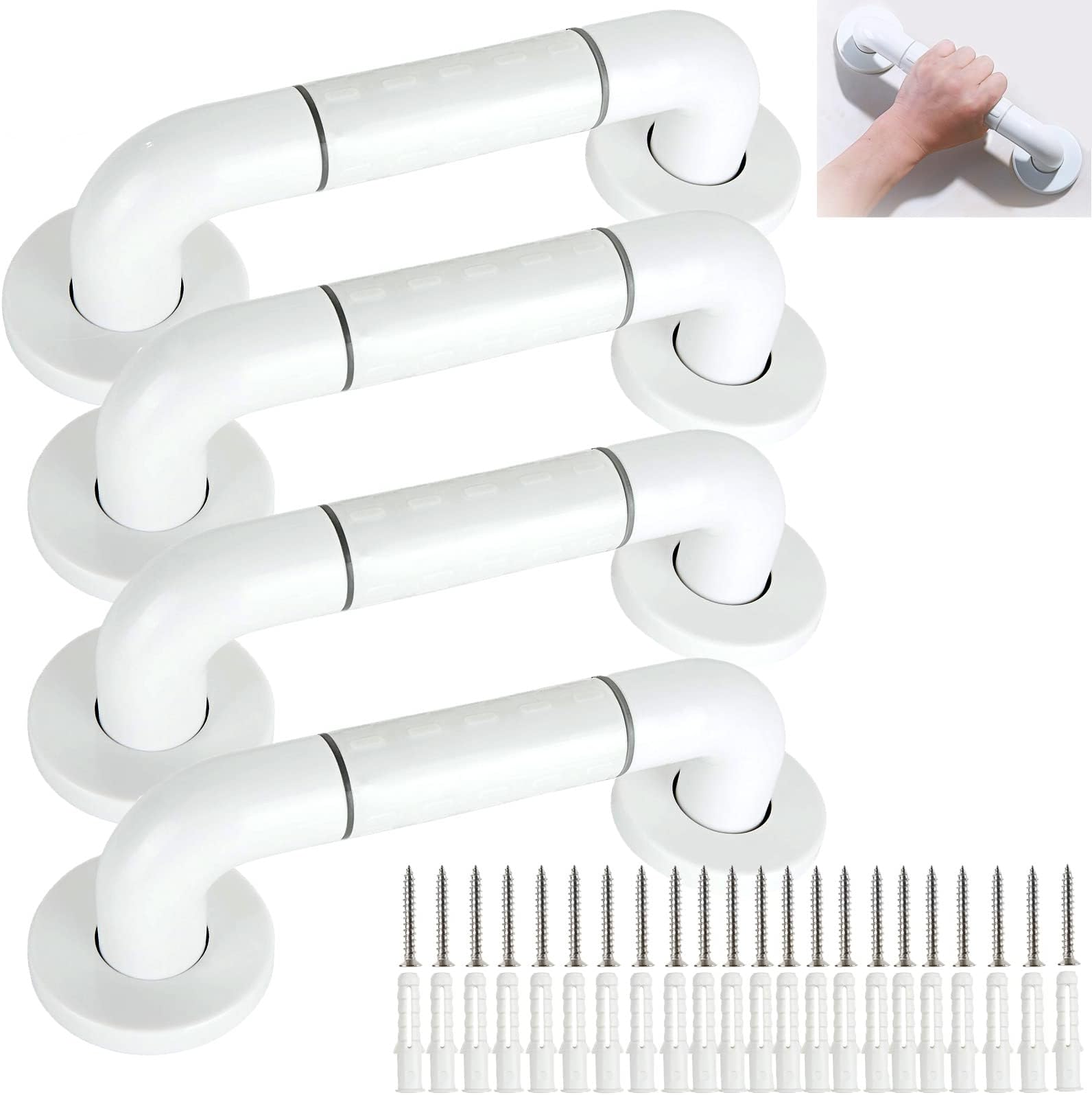 YAYODS 2 Packs Anti Slip Bathroom Grab Bar, 12 Inch Shower Grab Bar ...