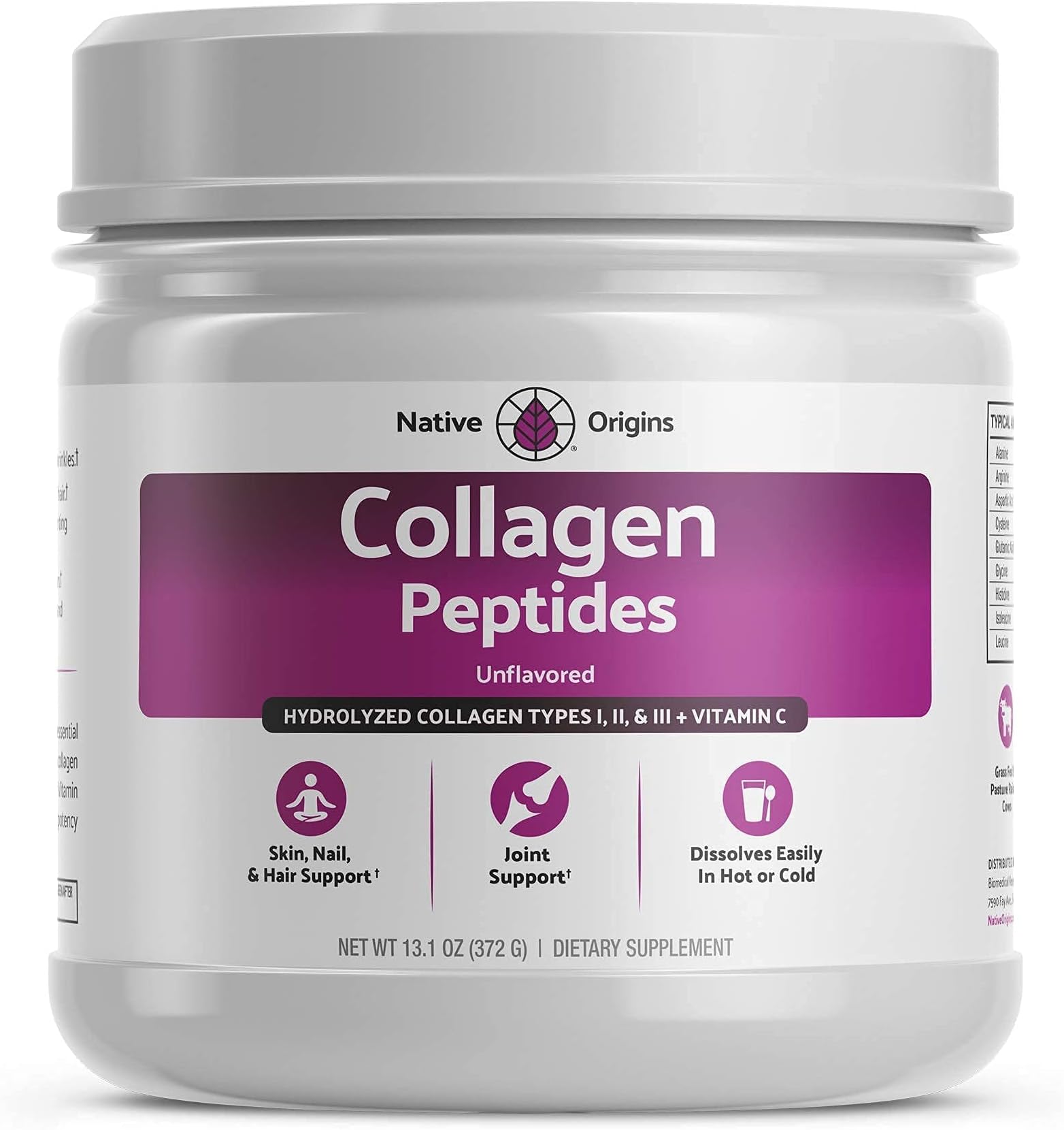 Amazon.com: NATIVE ORIGINS Collagen Peptides Powder - Hydrolyzed Type I ...