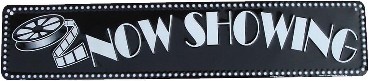 Amazon.com: NOW SHOWING vintage movie theatre sign tin movie theater ...