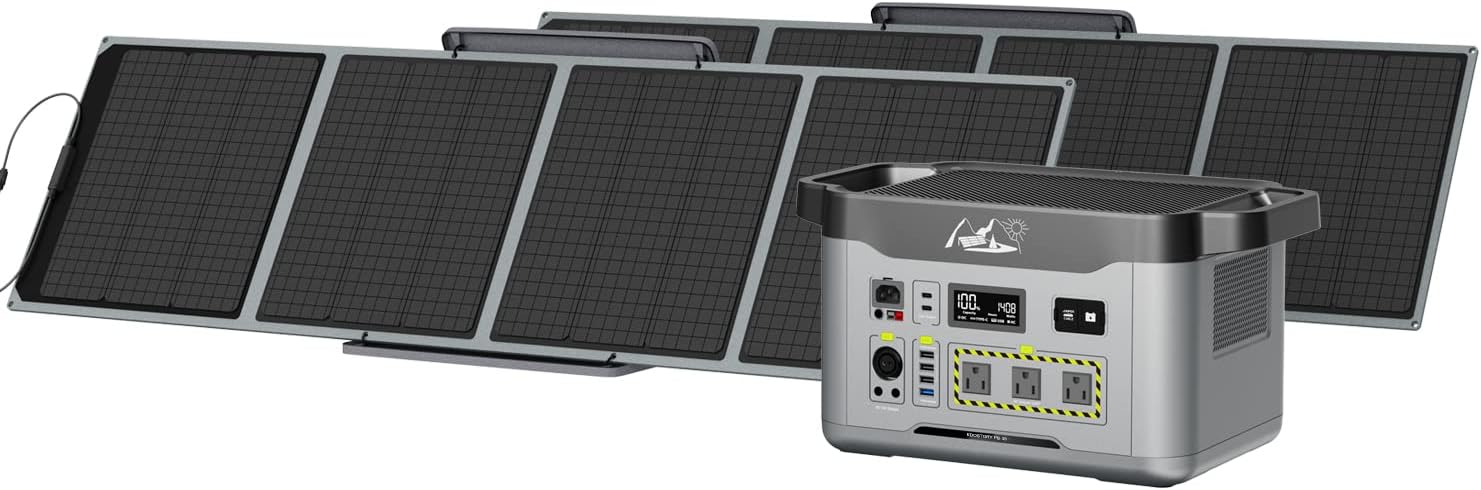 Amazon.com : Solar Generator with 2x 200W Solar Panel, 1408Wh Portable ...