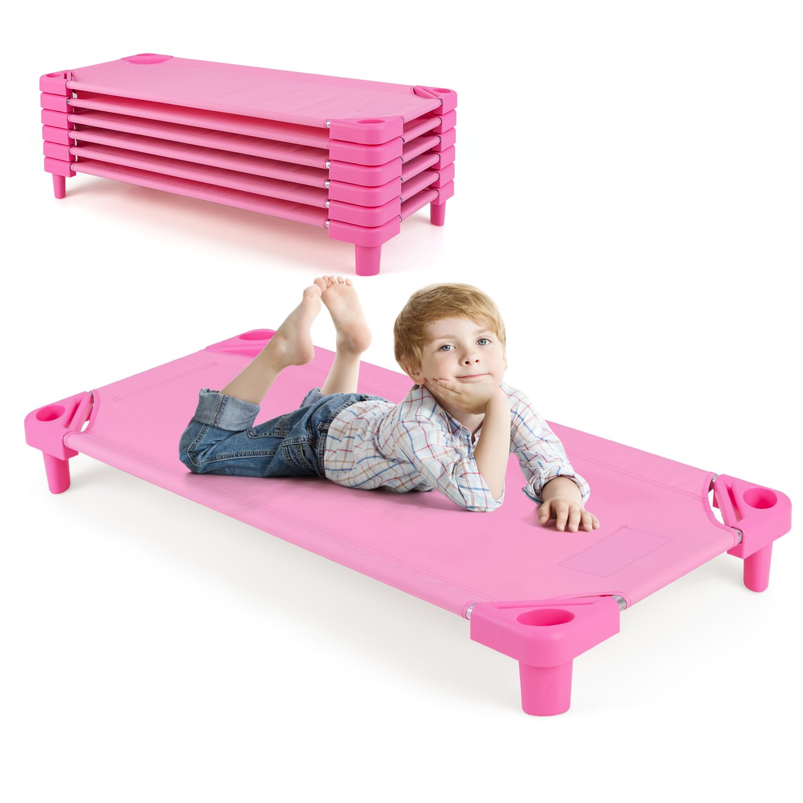 Amazon.com: DORTALA Stackable Toddler Daycare Cots, Pack of 6 ...