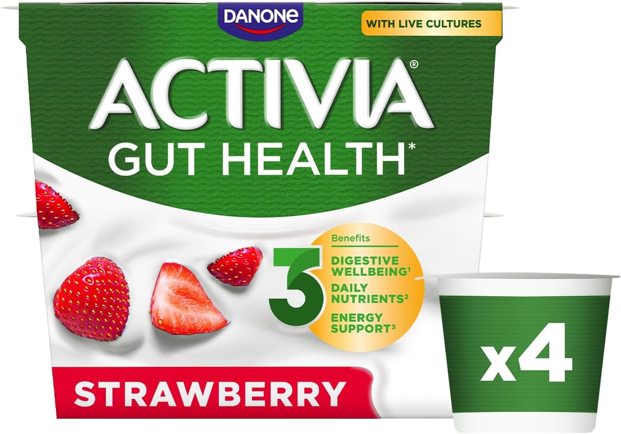Activia Bio Strawberry Yoghurt, 4x115g : Amazon.co.uk: Grocery