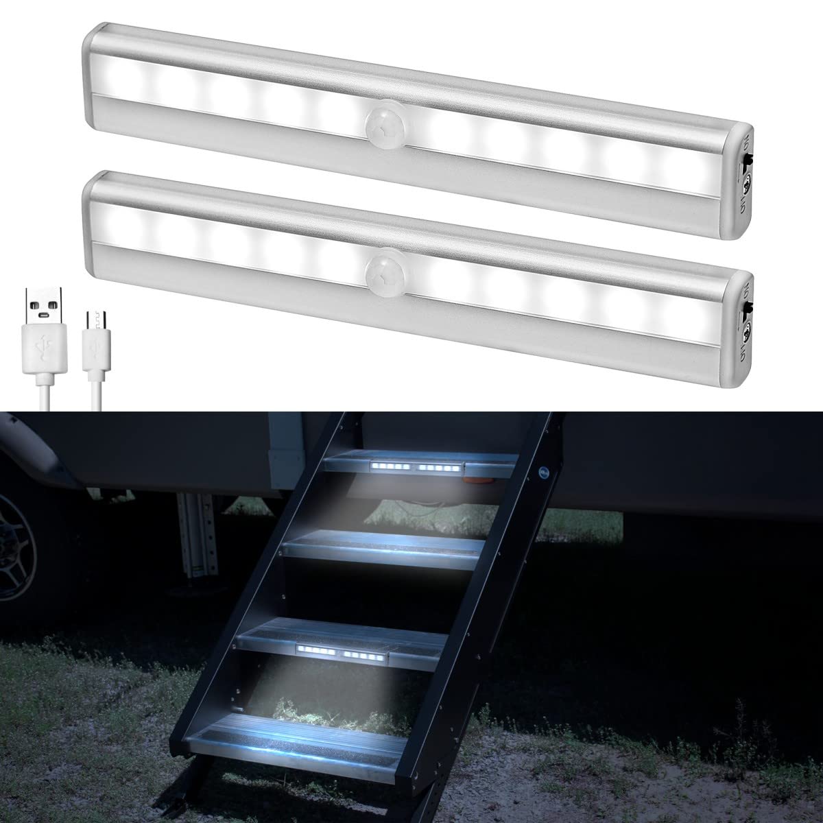 Rv Step Motion Activated Lights Solar Rv Porch Lights Outdoor Led