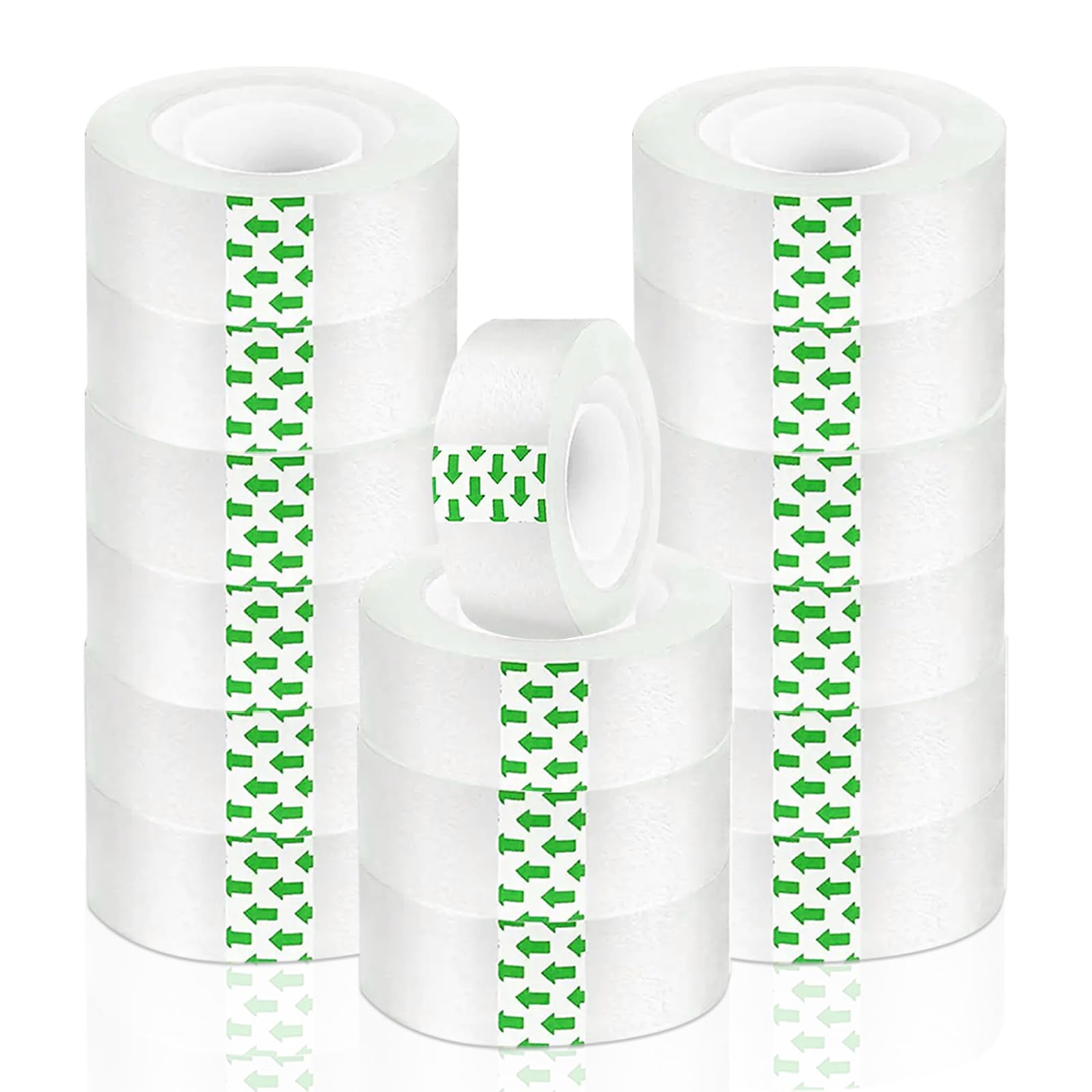 Clear Transparent Stationery Tape Refills Rolls for Dispenser, 16 Rolls ...