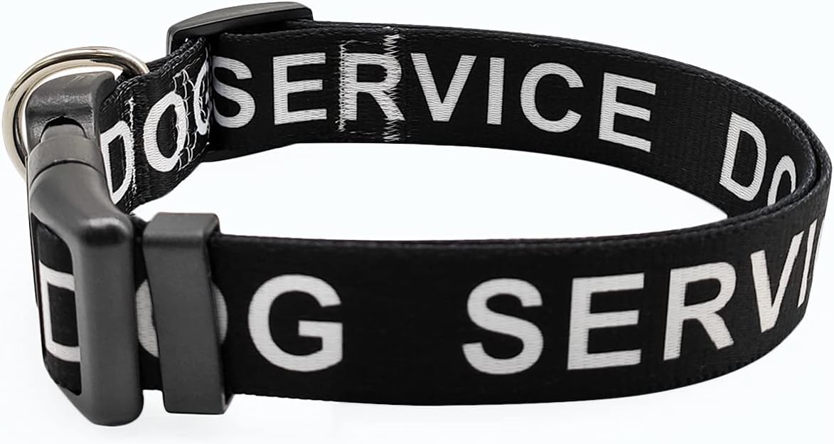 Amazon.com : Albcorp Reflective Service Dog Collar - Service Dog Rubber ...