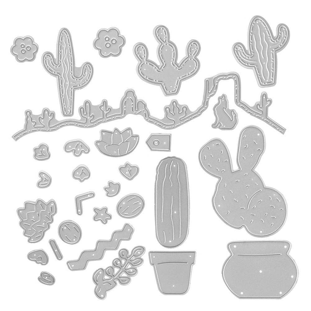 Amazon.com: Cactus Cutting Dies Stencil Metal Template Molds, Embossing ...