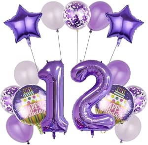 Amazon.com: YFHVJTKO 12th Birthday Decorations Party Supplies,15 Pcs ...
