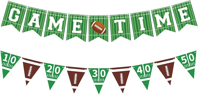Amazon.com: Game Time Football Banner NO DIY,Football Party Decorations ...