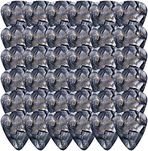 Amazon.com: Fender Premium Celluloid 351 Shape Picks, Medium, Black ...