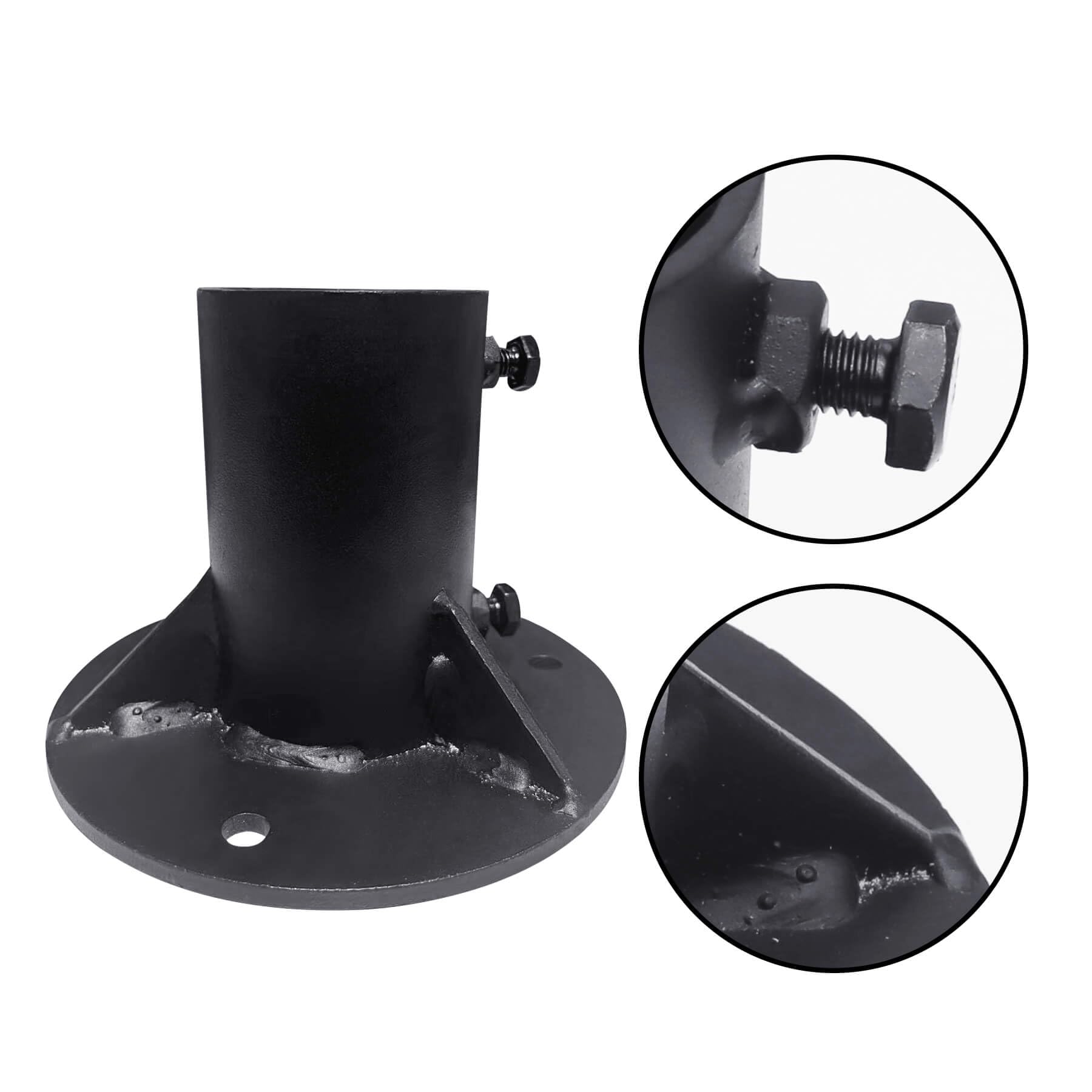 Snapklik.com : Chain Link Fence Post Base, Fit Posts 2-3/8" OD, Black ...