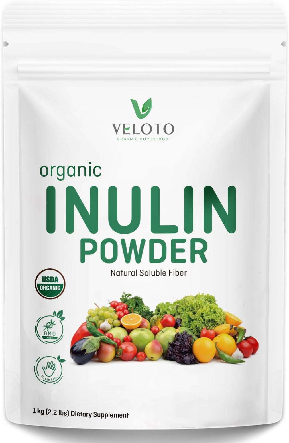 Amazon.com: VELOTO Organic Inulin Powder, Pure Inulin Prebiotic ...